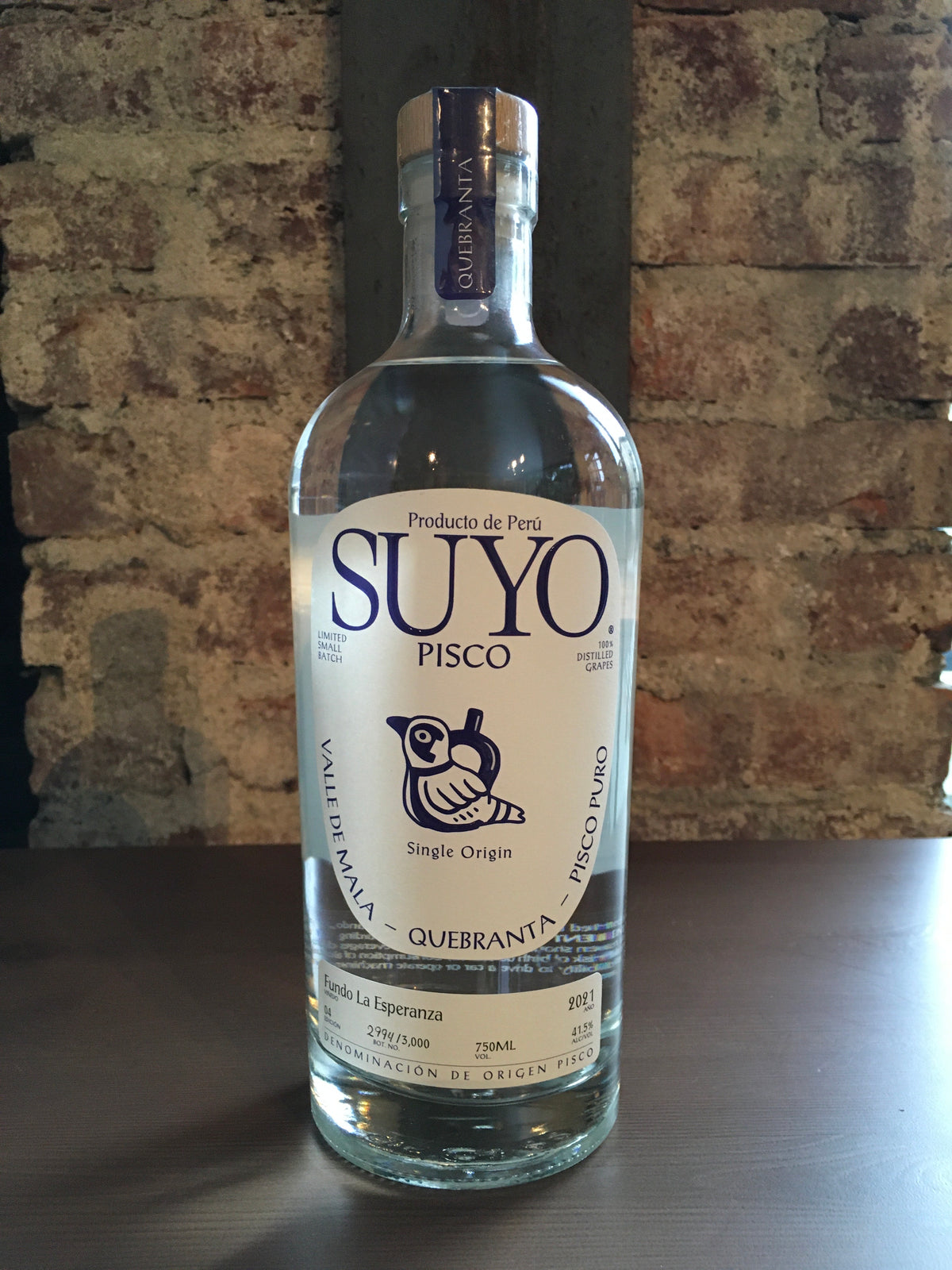 Suyo, Quebranta Single Origin "No. 1" Pisco (Peru) 750ml